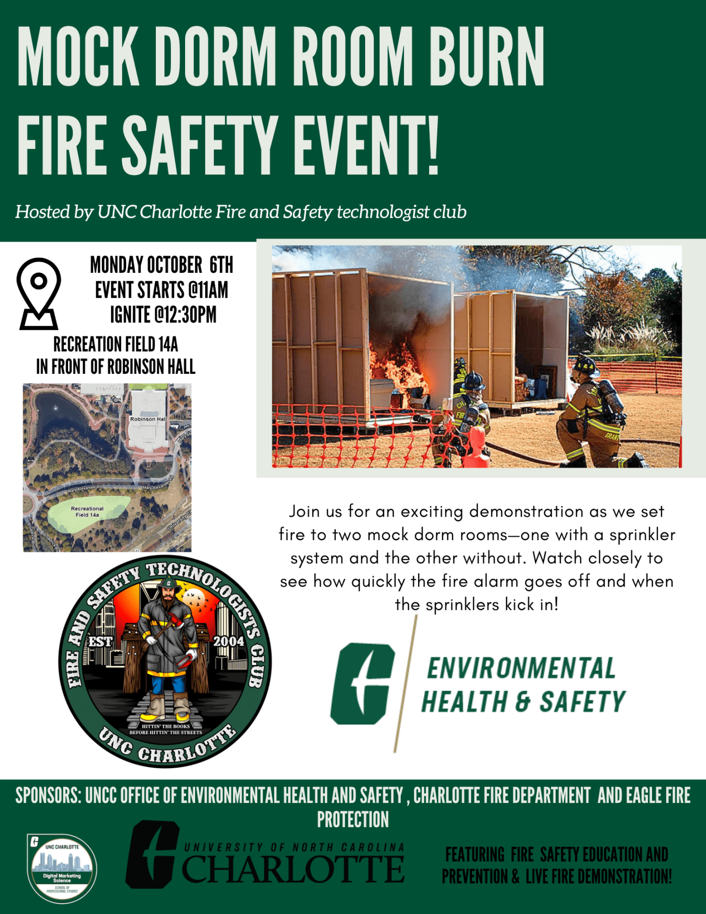 Fire Prevention Week: Mock Dorm Room Burn! - Environmental Health and ...
